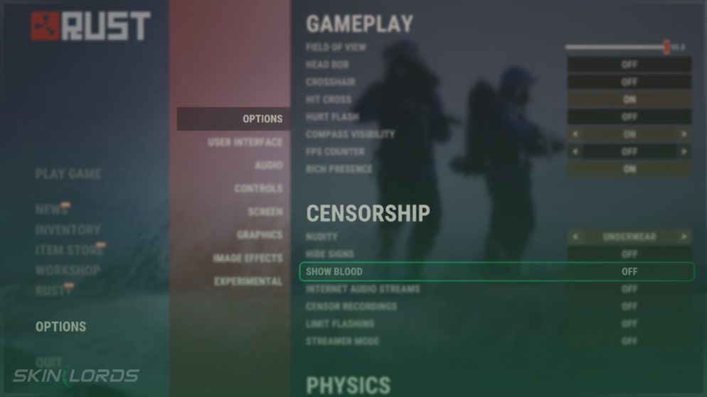 How to Turn Off Showing Blood in Rust - SkinLords