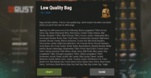 Rust Low Quality Bag Odds & Loot Pool Review - SkinLords