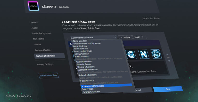 How To Make A Steam Profile Showcase - SkinLords