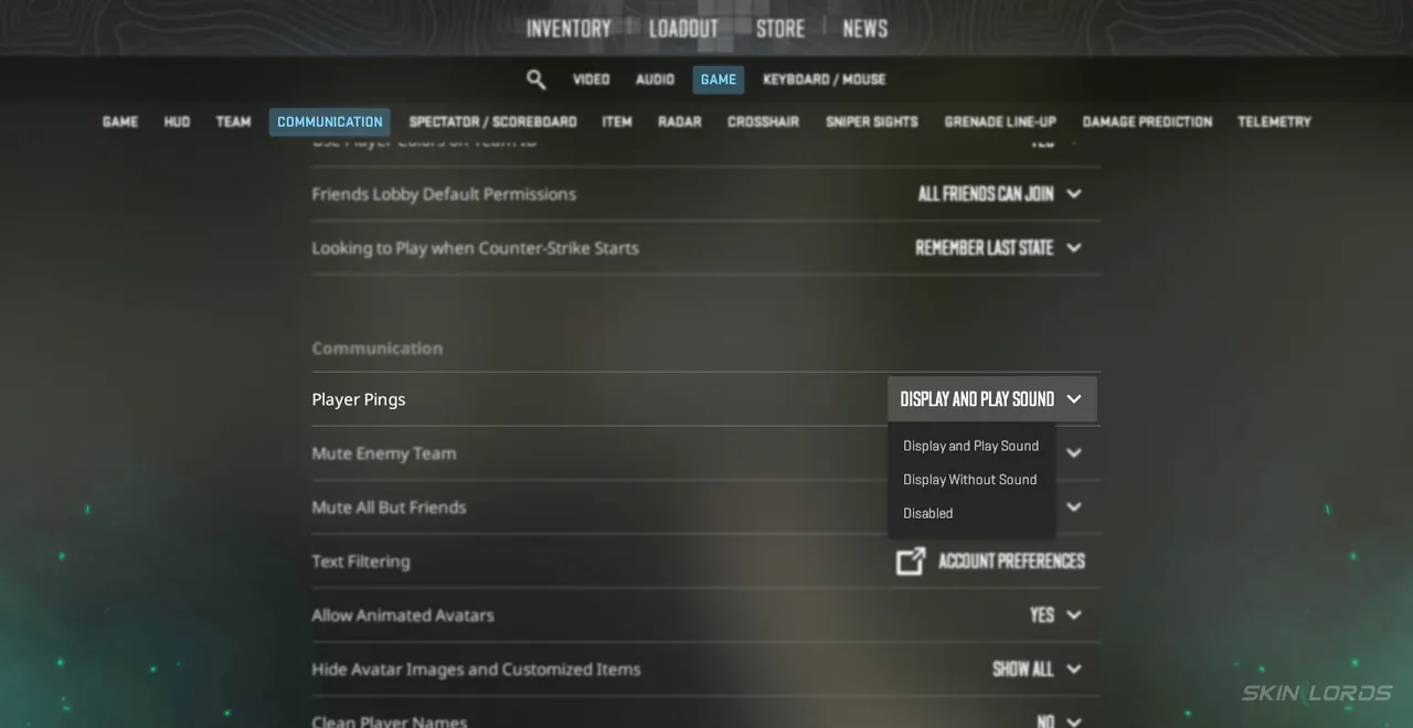 How to Change CS2 Player Ping Settings - SkinLords